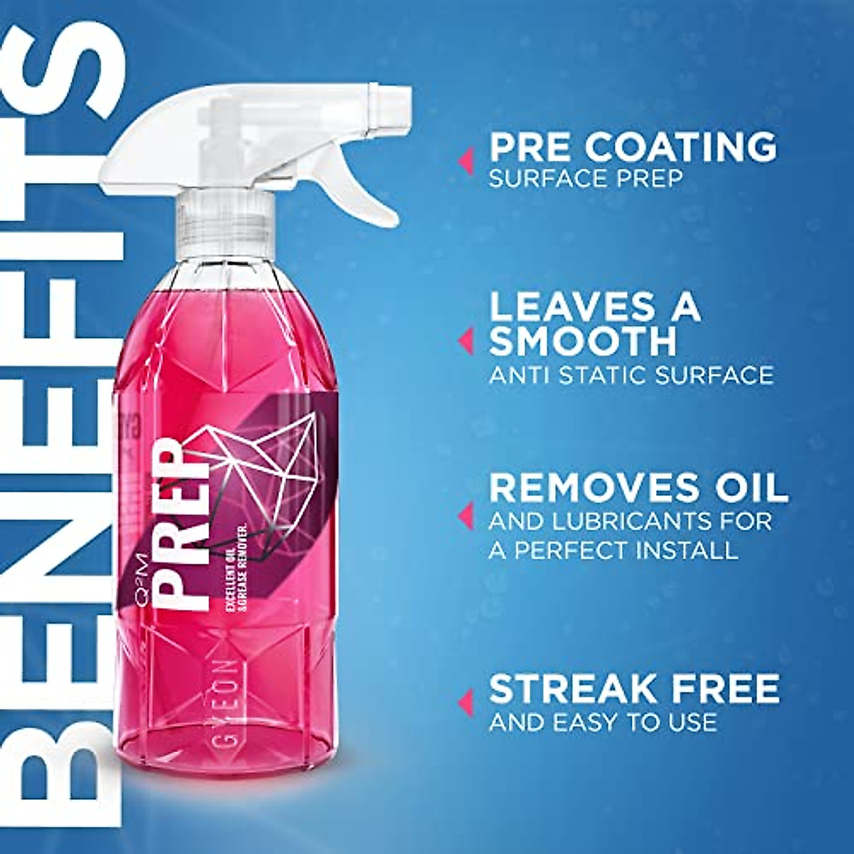 GYEON Quartz Q²M Prep 500 ml - Pre Coating Surface Prep to Remove Oils and Lubricants Before Applying Ceramic Coating - Anti Static Surface