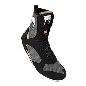 Venum Elite Boxing Shoes - Black/White-Gold