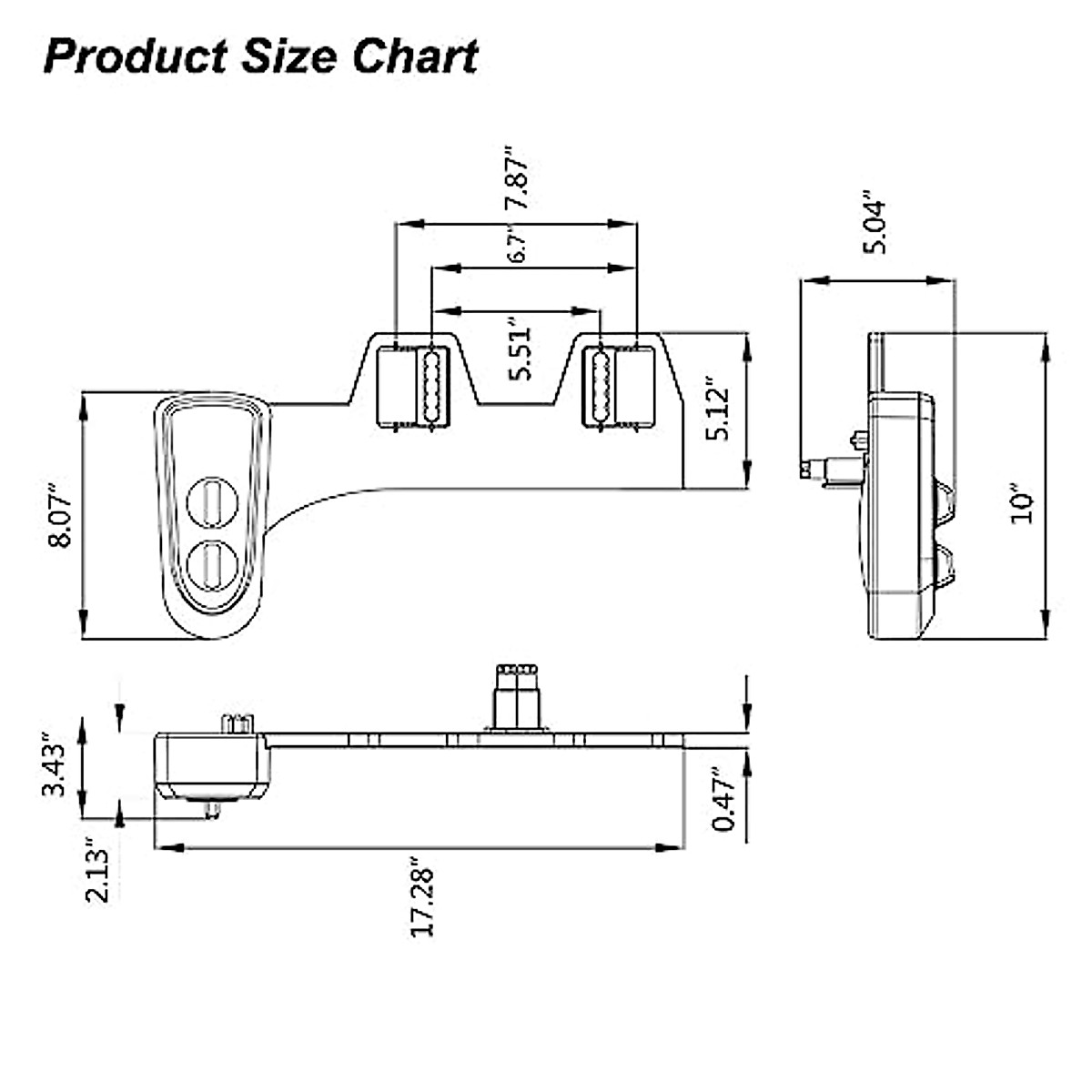 Bidet Toilet Seat Attachment, Self - Cleaning Nozzle, Dual Nozzle Adjustable Water Pressure Cold Water Toilet Bidet Nozzle Non Electric (9/16)