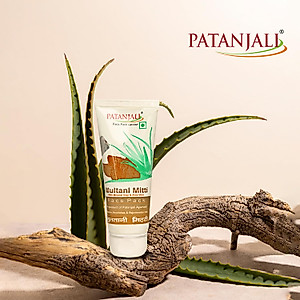 Patanjali Aloevera Multani Mitti Face Pack - 2.12 oz (Set of 3, 60g Each) | Natural Ayurvedic Facial | Deep Cleansing & Nourishing