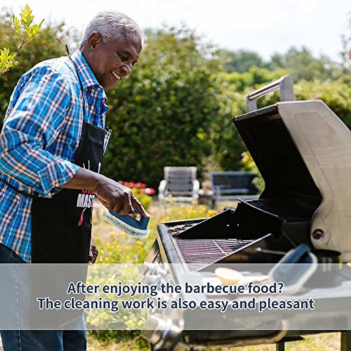 11 Pcs Griddle Cleaning Kit, Dveda Flat Top Grill Cleaning Kit for Blackstone, Flat Top Grill Cleaning Accessories on Hot or Cold Surfaces, Griddle Scouring Pads Brush with Handle, 10 Scouring Pads