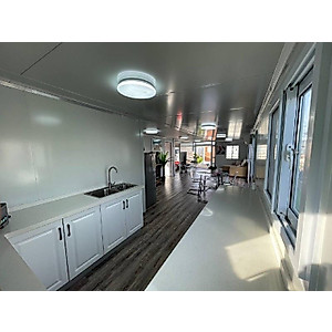 40FT Tiny House to Live in,SAA Portable Prefab House with 3 Bedroom 1 Full Equipped Bathroom and Kitchen,Foldable Mobile Home with Steel Frame,Prefabricated Expandable Container House for Adult Living