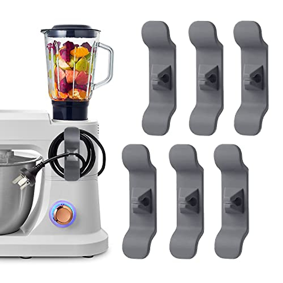 Cord Organizer for Appliances, 6Pcs Kitchen Appliance Cord Winder, The Cord Wrapper for Small Home Appliances(6Gray)