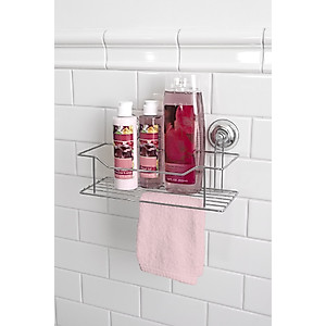 Splash Home Metropolis Suction Basket for Bathroom, 11 x 6 x 5, Chrome