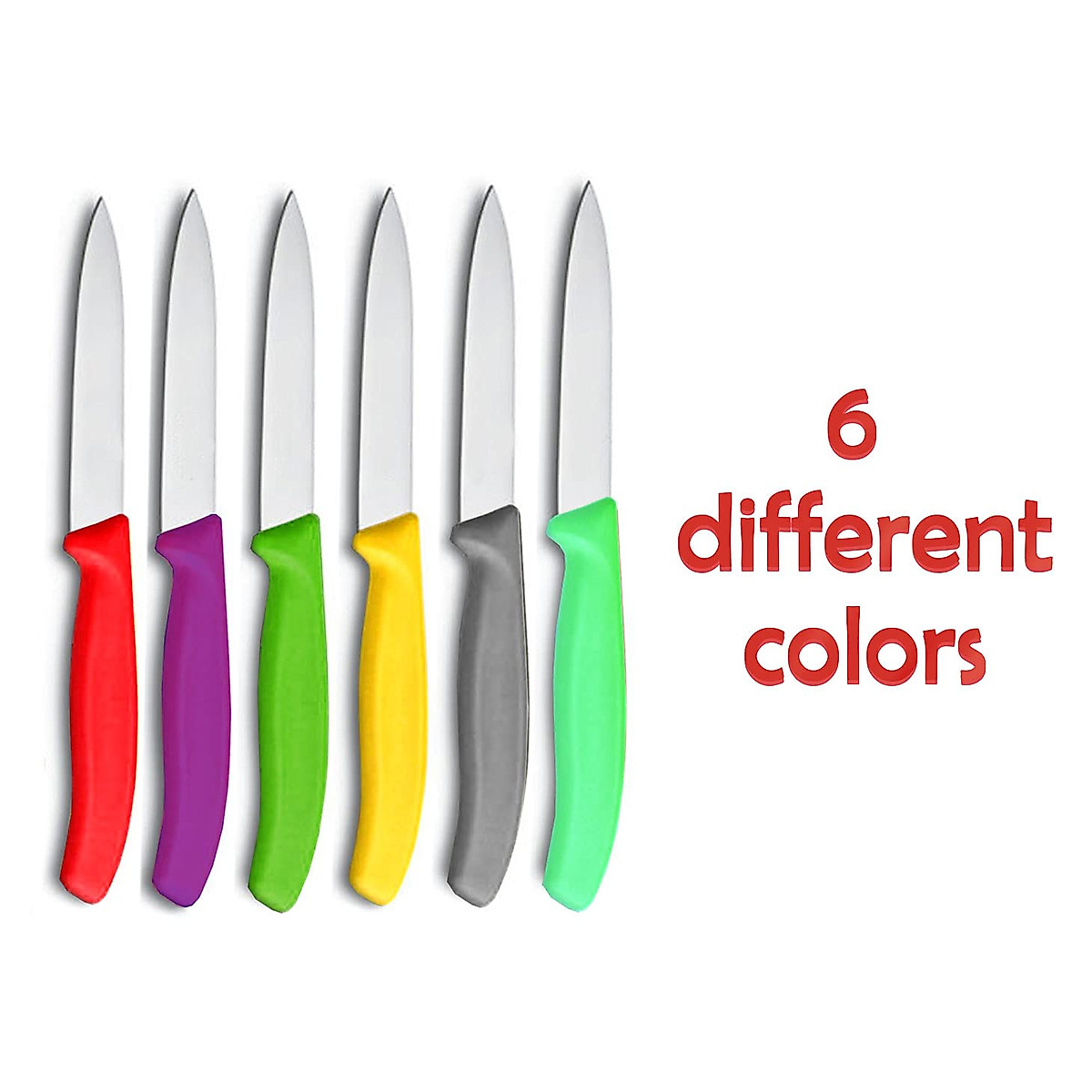 KitchenGear 12 Pcs Fruit Paring Knives - Knife Set of 12 - Small Kitchen Fruit Slicing Peeling Vegetable Tomato Knife 3.2" Inch Utility Small Straight Edge Spear Point - Best Gift Set