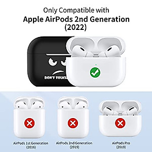 Airpods Pro 2nd/1st Generation Case Cover 2022/2019,CACOE Silicone Case for AirPods Pro 2nd/1st,Protective Skin AirPod Pro 2nd/1st Cases Shockproof Air Pod Cute Funny Accessories with Keychain(Black)