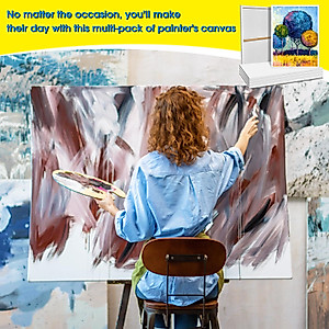 Sherr 6 Pieces 24 x 36 Inch Cotton Blank Canvas for Painting Stretched Canvas Painting Canvas for Oil Paint Acrylics