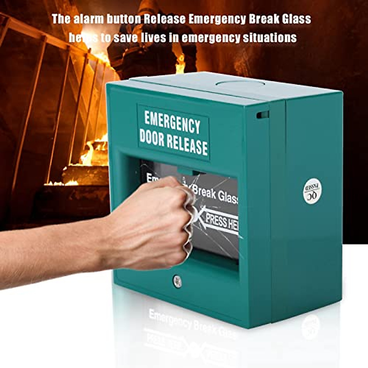Broken Glass Fire Emergency Exit, Door Emergency Exit Fire Alarm Button Release Safety Button for Home/Business Security Fire Emergency Box