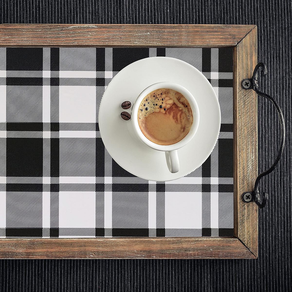 Guvana 17.7"x118" Black and White Trellis Contact Paper Peel and Stick Wallpaper Removable Contact Paper Self-Adhesive Wallpaper Waterproof Wallpaper for Wall Cabinets Shelves Drawer Liner Decorative