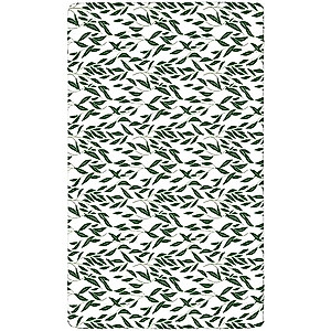 Eucalyptus Themed Fitted Crib Sheet,Standard Crib Mattress Fitted Sheet Soft & Stretchy Fitted Crib Sheet - Great for Boy or Girl Room or Nursery,28“ x52“,Hunter Green and White