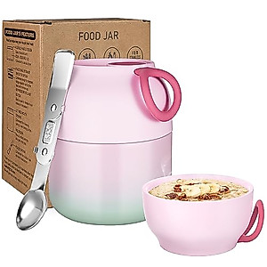 Healthlif 12 Oz Thermos Food Jar Wide Mouth Vacuum Soup Thermos for Hot & Cold Food for Kids,Leak Proof Food Thermos, Stainless Steel Lunch Container for School, Travel