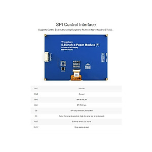 Waveshare 5.65inch Colorful E-Paper E-Ink Display Module Compatible with Raspberry Pi 4B/3B+/3B/2B/B+/A+/Zero/Zero W/WH/Zero 2W Series Boards 600×448 Pixels ACeP 7-Color