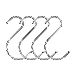 SumDirect S Hanging Hooks, Heavy Duty Stainless Steel S Shaped Hooks for Hanging Apparel Kitchenware Utensil (3 1/10 inch, 10pcs)