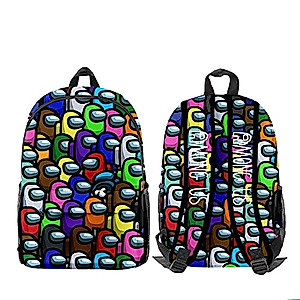 Among us Game Backpack 3D Printed For Kids School Bags Resistant Book Bags for Boys and Girls Daypack (Multicolor 1)