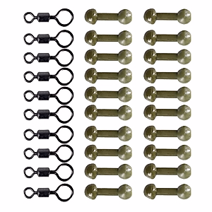 30 Pcs Helicopter Rigs Line Protector Swivels Connector Fishing Hook Stopper for Carp Fishing.