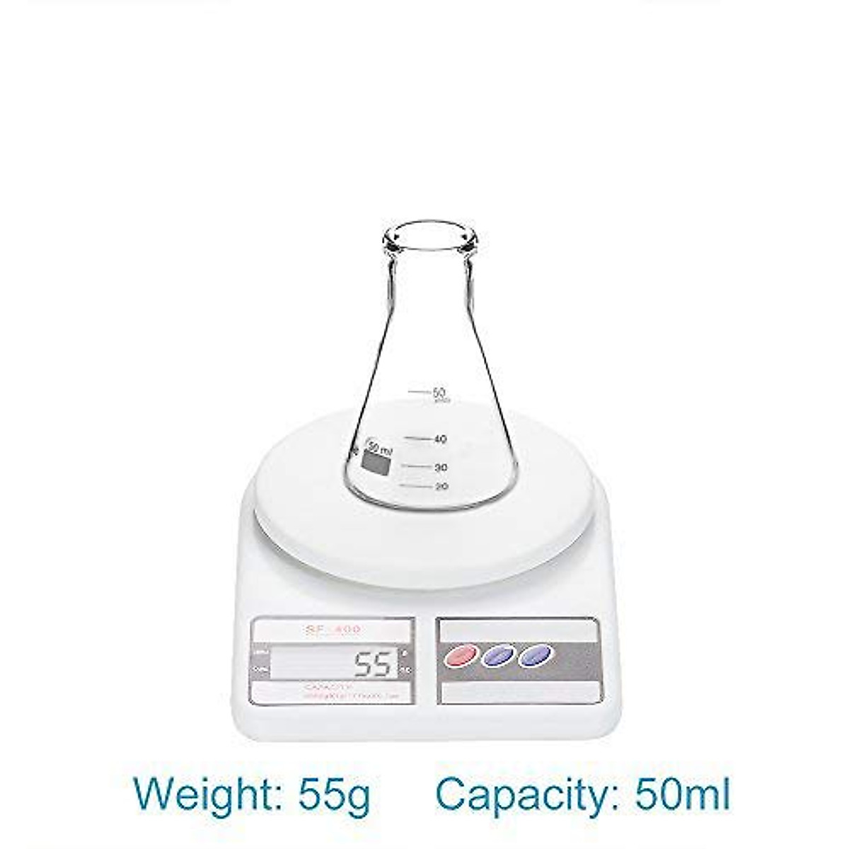 StonyLab 2-Pack Glass 50ml Heavy Wall Narrow Mouth Erlenmeyer Flasks with Heavy Duty Rim - (50ml Fits with StonyLab 4# Rubber Stopper)