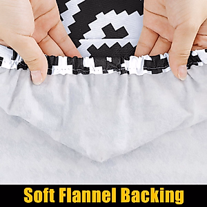 Smiry Rectangle Picnic Table Cloth, Waterproof Elastic Fitted Outdoor Tablecloths for 6 Foot Tables, Wipeable Flannel Backed Vinyl Table Cover for Camping, Dining and Indoor (30"x72", Black)