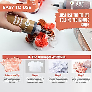 DOODLE HOG Coral, Orange, Purple Tie Dye Colors Tie Dye Kit – Custom Clothing Dye with 6 Refills for Summer Activities for Kids - Tie Dye Supplies with Aqua Tie Dye Techniques Guide DIY