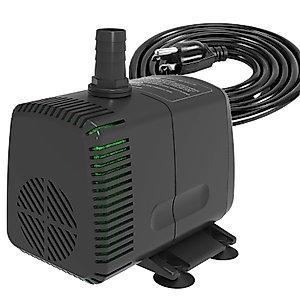 Knifel Submersible Pump 880GPH (3500 L/H 60W) with AUTO-Shut-Off 10ft High Lift for Fountains, Hydroponics, Ponds, Aquariums & More