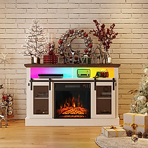 HOSEOKA 18" Electric Fireplace Insert, Electric Fireplace Heater for TV Stand Indoor Electric Stove with Remote Control, Adjustable Log Flame, 1400W(US in Stock)