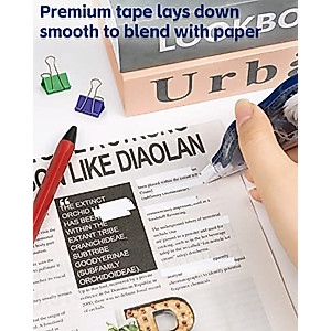 Correction Tape, Pack of 8, Cover The Error with White Tape, Applicator for Instant Corrections, Tape Eraser for Note Taking, Office Supplies, School Supplies, 1/5 Inch X 32.8 Ft (5mmx10m)