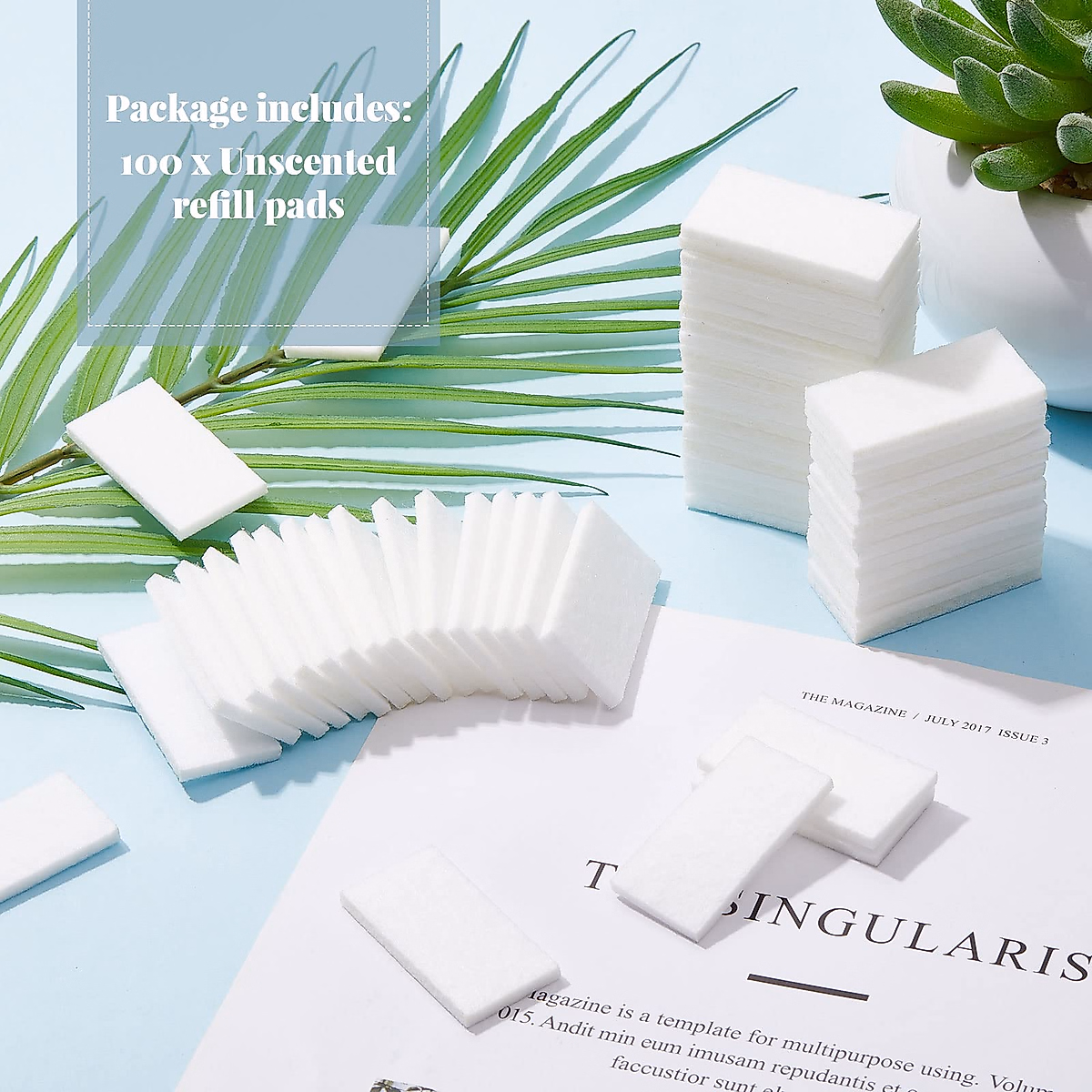 Leelosp Unscented Aroma Pads Aromatherapy Perfume Oil Diffuser Refill Pad Scented Oil Replacement Humidifierfor Home Car Scent Ball Style Plug in Diffuser Refill(100 Pieces)