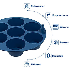 Webake 2PCS Silicone Air Fryer Muffin Pan for Baking 7 Cavity Air Fryer Silicone Cupcake Pans Non Stick Food Grade and BPA Free Muffin Tins Baking Cups