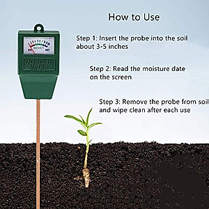 Censinda Soil Moisture Meter, Garden Moisture Sensor Hygrometer Soil Water Monitor for Farm/Lawn/Indoor/Outdoor Plants