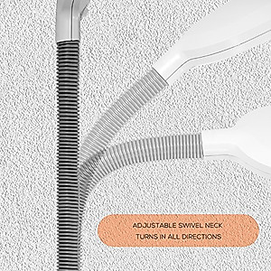 Kenley Natural Daylight Floor Lamp - Tall Reading Task Craft Light - 27W Full Spectrum White Bright Sunlight Standing Torchiere for Living Room, Bedroom or Office - Adjustable Gooseneck Arm - Gray