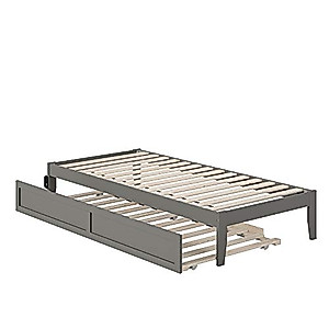AFI, Colorado Bed with USB Turbo Charger and Twin Extra Long Trundle, Twin Extra Long, Grey