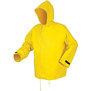 MCR Safety 8402X5 Hydroblast Neoprene/Nylon 2-Piece Rainsuit with Attached Hood, Yellow, 5X-Large
