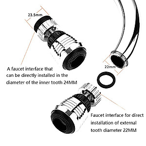 Castuvy 360-Degree Rotating Double-Sided 2 Spray Mode Faucet Water Saving Device, Splash Faucet, Water Saving Flow 2.0 GPM, Silver Chrome, Two Kinds of Specifications, Sets of 4
