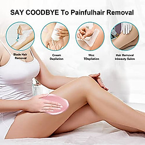 Upgrade Crystal Hair Eraser for Women and Men, Magic Crystal Hair Remover Reusable Painless Exfoliation Hair Removal Epilators Tool, Magic Hair Eraser for Arms Legs Back (Pink)