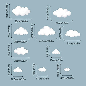 Watercolor Clouds Wall Decals - Boho Cloud Wall Stickers for Baby Boys or Girls Room Decor, Cloud Wall Stickers Removable，Cloud Wall Nursery Playroom Decor.