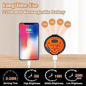 LIT-PaTH LED Camping Lantern, Rechargeable Light with Magnet Base, 2200 mAh, Survival Kit for Emergency, Hurricane, Outage, Medium Orange, 1 Pack