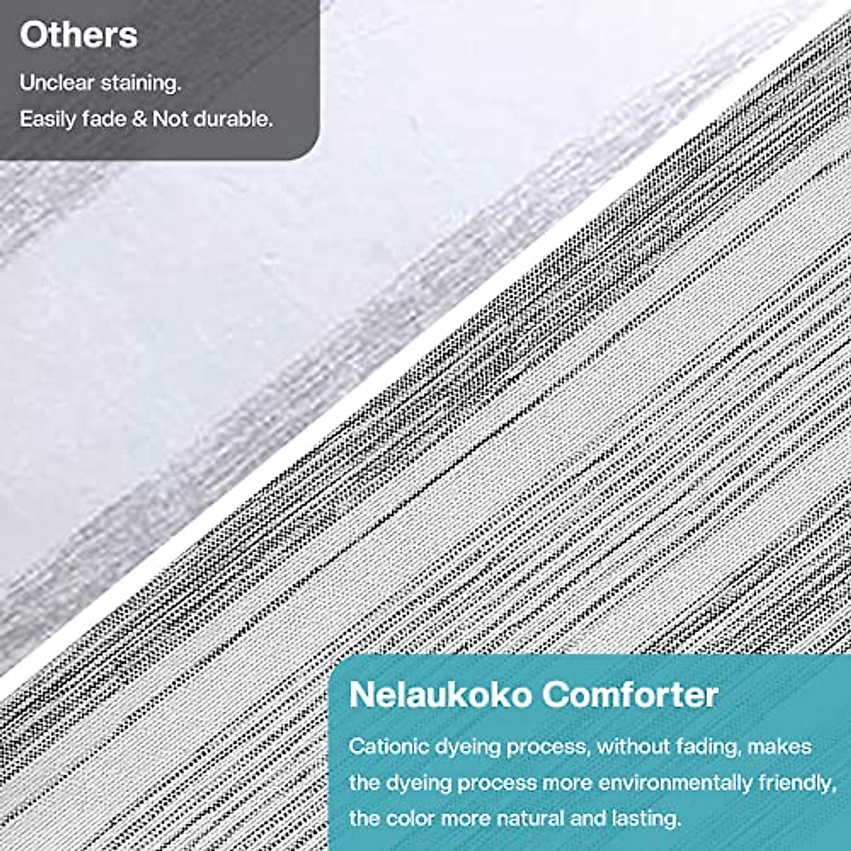 Nelaukoko Twin XL Comforter Set, 68x102 Inches Twin Extra Long Cationic Dyeing Striped Down Alternative Comforter, Single XL Reversible Beding Comforter and 1 Standard Size Pillow Sham