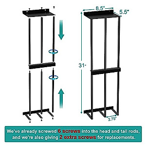 Towel Rack for Bathroom, New Upgrade 3 Bar Wall Towel Racks for Rolled Towels, Towel Storage with Metal Top Shelf, Wall Mounted Bathroom Organizer (Black)