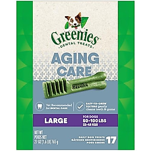 Greenies Aging Care Large Natural Dental Care Dog Treats, 27 oz. Pack (17 Treats)