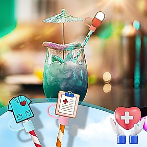 Straw Cover Cap for Stanley Cup, Reusable 8mm Straw Topper for Stanley 30&40 Oz Tumbler, Cute Straw Tip Covers for Stanley Cups Accessories (Medical)