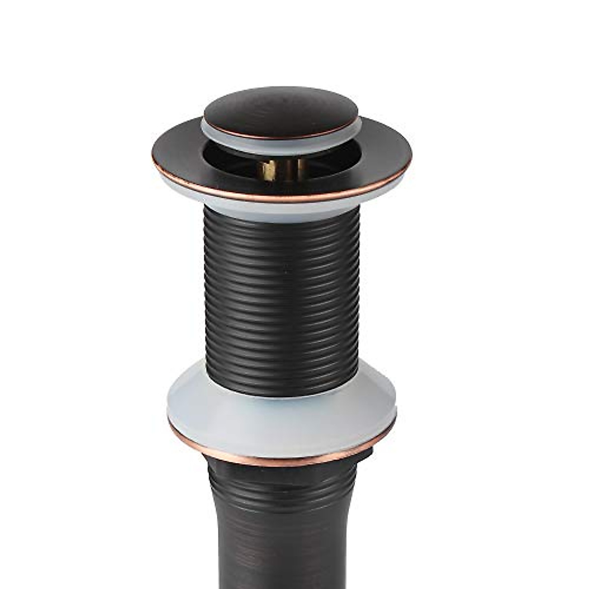 Oil Rubbed Bronze Pop Up Drain with Detachable Basket, Bathroom Vessel Lavatory Vanity Faucet Sink Drain Stopper, ORB Without Overflow