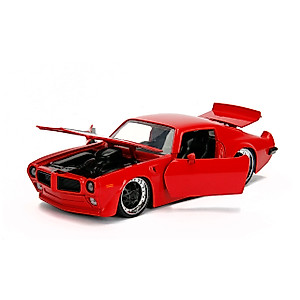 1972 Pontiac Firebird Red with Black Hood Stripe Bigtime Muscle Series 1/24 Diecast Model Car by Jada 99582