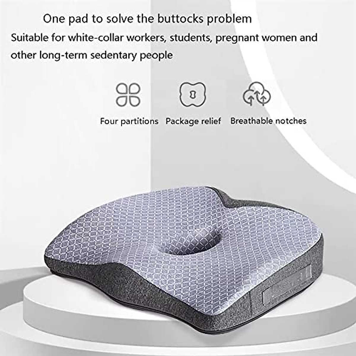 BUZZNN Memory Foam Seat Cushion for Office Chair - Office Chair Cushion, Car Seat Cushion, Ergonomic Design, Coccyx Cushion Pads for Tailbone Pain, Sciatica Relief Pillow (Color : Green)