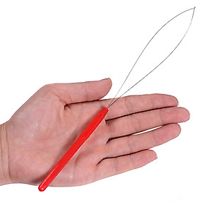 6 Pcs Plastic Hair Extension Loop Needle Threader Pulling Hook Tool Micro Nano Bead Device Tool for Hair Extensions and Feather Extensinos (Multicolored)