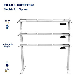 AIMEZO Dual Motor Electric Standing Desk Base Adjustable Desk Frame with 4 Programmable Memory Sit Stand Desk for Home Office