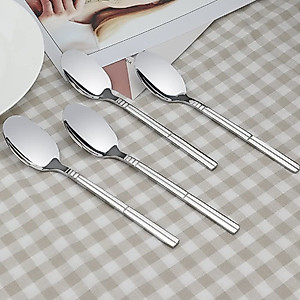 Saedy Stainless Steel Dessert Spoons, 6.7 Inches, 12 Piece Small Spoons for Dessert