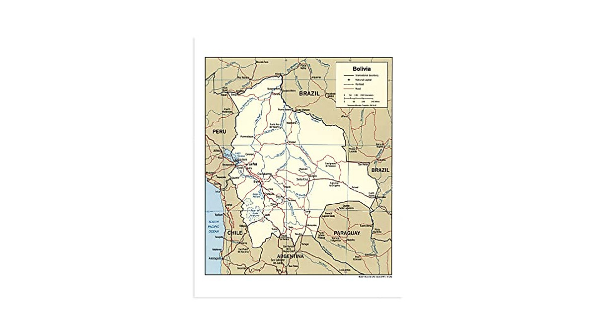Bolivia Map Poster 2006 - Historic, Accurate Wall Art 24x30