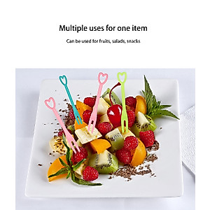 Disposable plastic fruit fork (500pcs) kids fruit fork mini dessert fork Cake fork Food fork Plate fork Birthday, party supplies