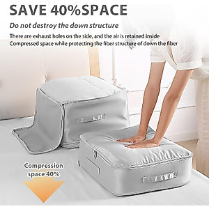Ultra Space Saving Self Compression Organizer, 2024 New Space Saver Quilt Compression Storage Bag, Portable Compression Packing Cubes for Travel Heavy Duty Moving Bags (21.2 * 16.5 * 23.6 IN)