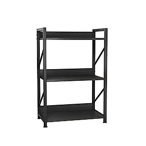 FUTRWORE Small Bookshelf for Small Spaces,Industrial 3 Tier Bookcase, Narrow Book Shelf Organizer, Small Shelf Open Display Rack for Bedroom, Living Room, Home Office(Black)