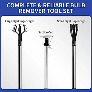 maytopia 12FT Light Bulb Changer for high Ceilings,Light Bulb Changer with Pole,High Reach Light Bulb Extension Pole Changer with Baskets and Suction Cup for Recessed Lights